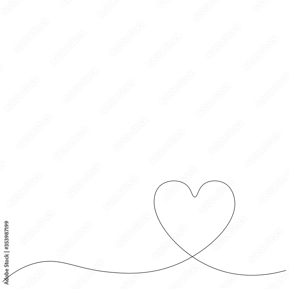 Heart background line drawing, vector illustration Stock Vector | Adobe ...
