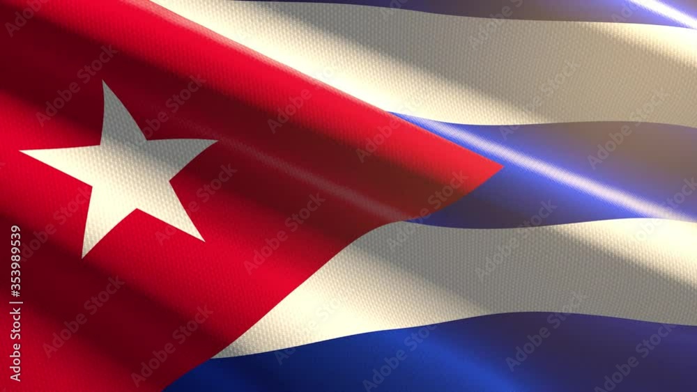 60FPS bright shiny velvet Cuba flag waving background, 3D UHD 4k ...