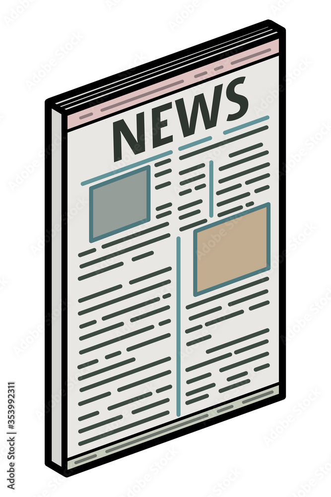 newspaper / cartoon vector and illustration, isolated on white ...