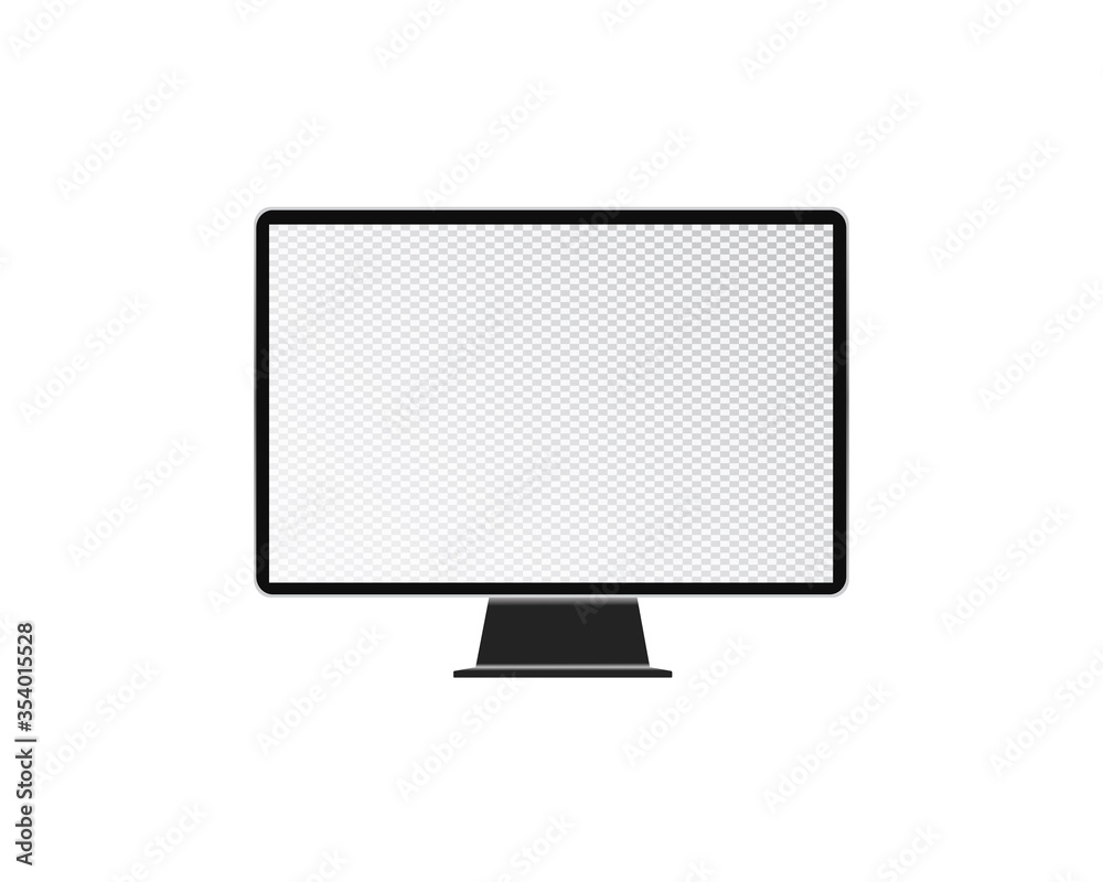 Black computer monitor. Empty led monitor of computer or black photo ...