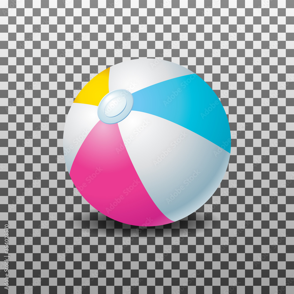 colorful isolated beach balls on a transparent background. realistic ...