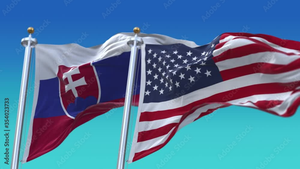 4k seamless United States of America USA and Slovakia National flag ...