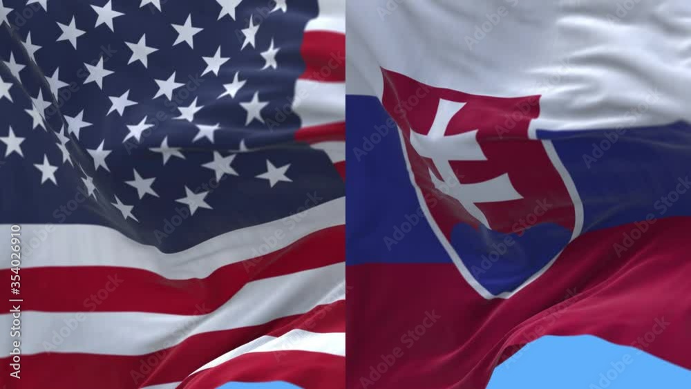 4k seamless United States of America USA and Slovakia National flag ...