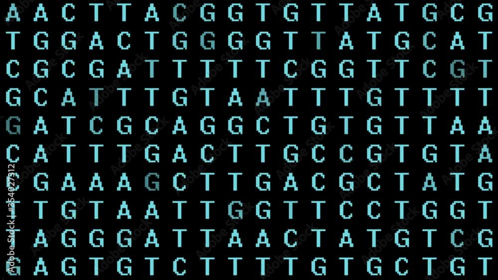 Bioinformatics Genetic DNA Code AGTC into Computer Code - DNA Genome ...