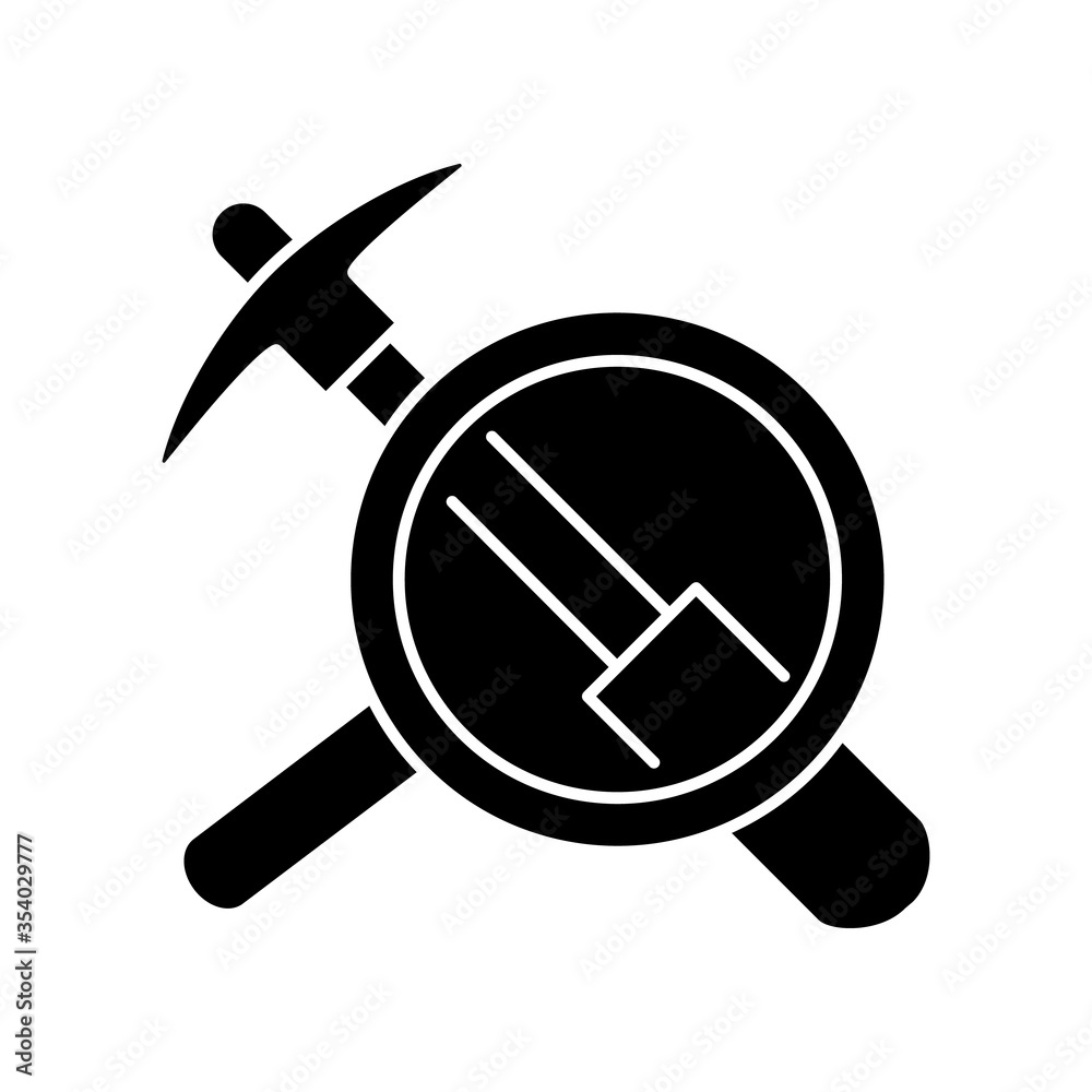 Geology black glyph icon. Earth science, natural discipline silhouette ...