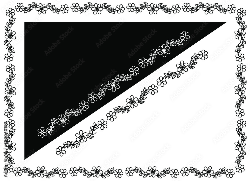 Rectangle border frame design concept of Lotus flowers pattern isolated ...
