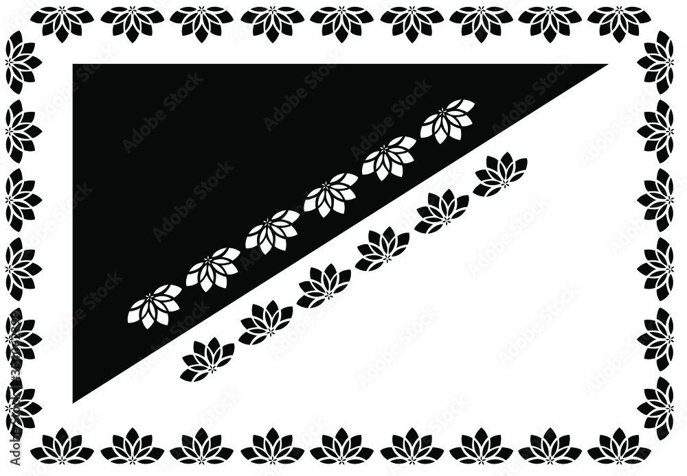 Rectangle border frame design concept of lotus flowers isolated on ...