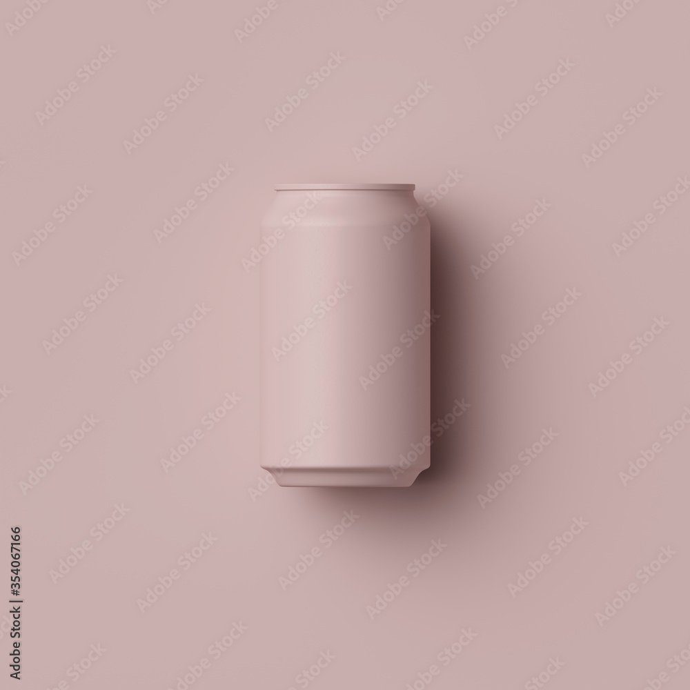 pink classic aluminum can for carbonated drinks on a pink background ...