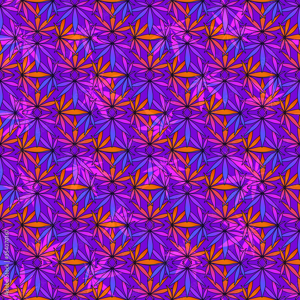 seamless texture cannabis marijuana pattern of cannabis leaves abstract ...