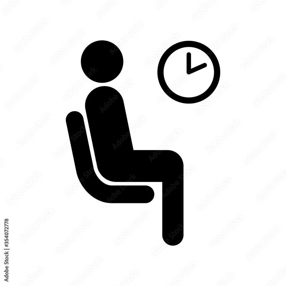 Symbol sign. Waiting Room pictogram, waiting room sign Stock ...