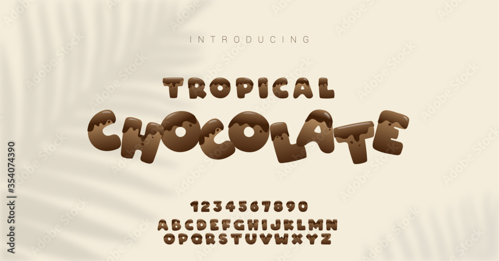 Chocolate alphabet. Typography comic logo designs concept. cartoon ...