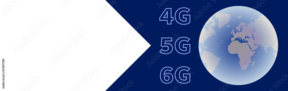 Abstract world globe. Mobile communications 4G 5G 6G. Global network ...