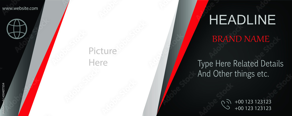 red color social media banner and web banner design template, social ...