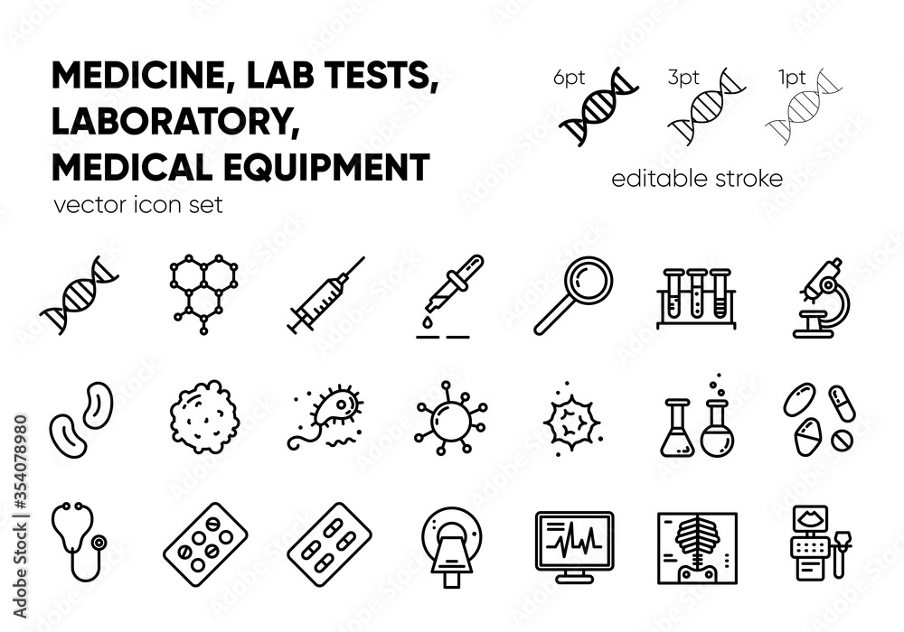 Medicine, laboratory, lab tests & healthcare, medical equipment vector ...