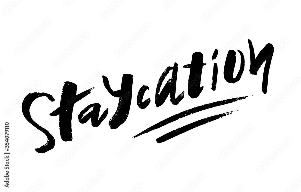 Staycation vector illustration for card, ad, logo, background. Vacation ...