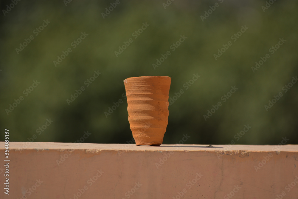 Cup made of mud or sand called kulhad/kullhad used to serve authentic ...