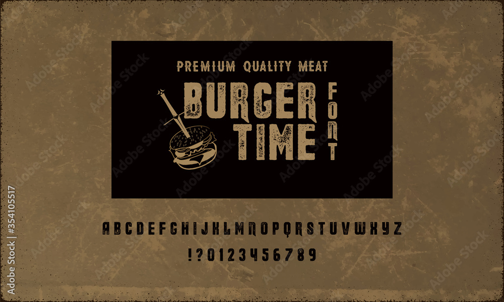 Font Burger. Vintage typeface design. Fashion type. Flare serif ...