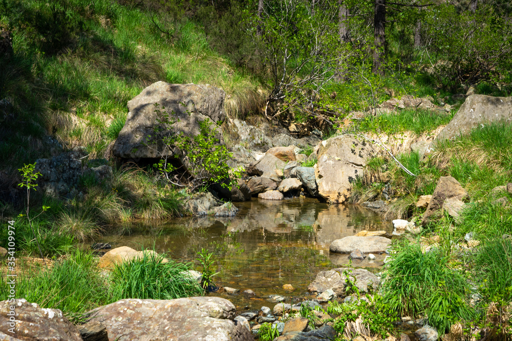 Genoa, Italy. The Gorzente lakes are a group of three artificial ...