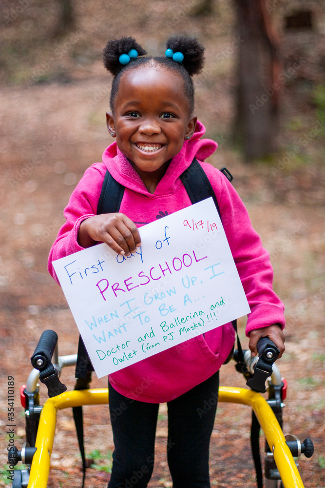 First day of preschool portrait. Stock Photo | Adobe Stock