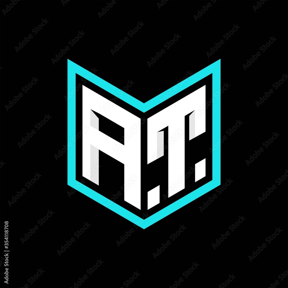 AT initial logo monogram designs modern templates. Stock Vector | Adobe ...