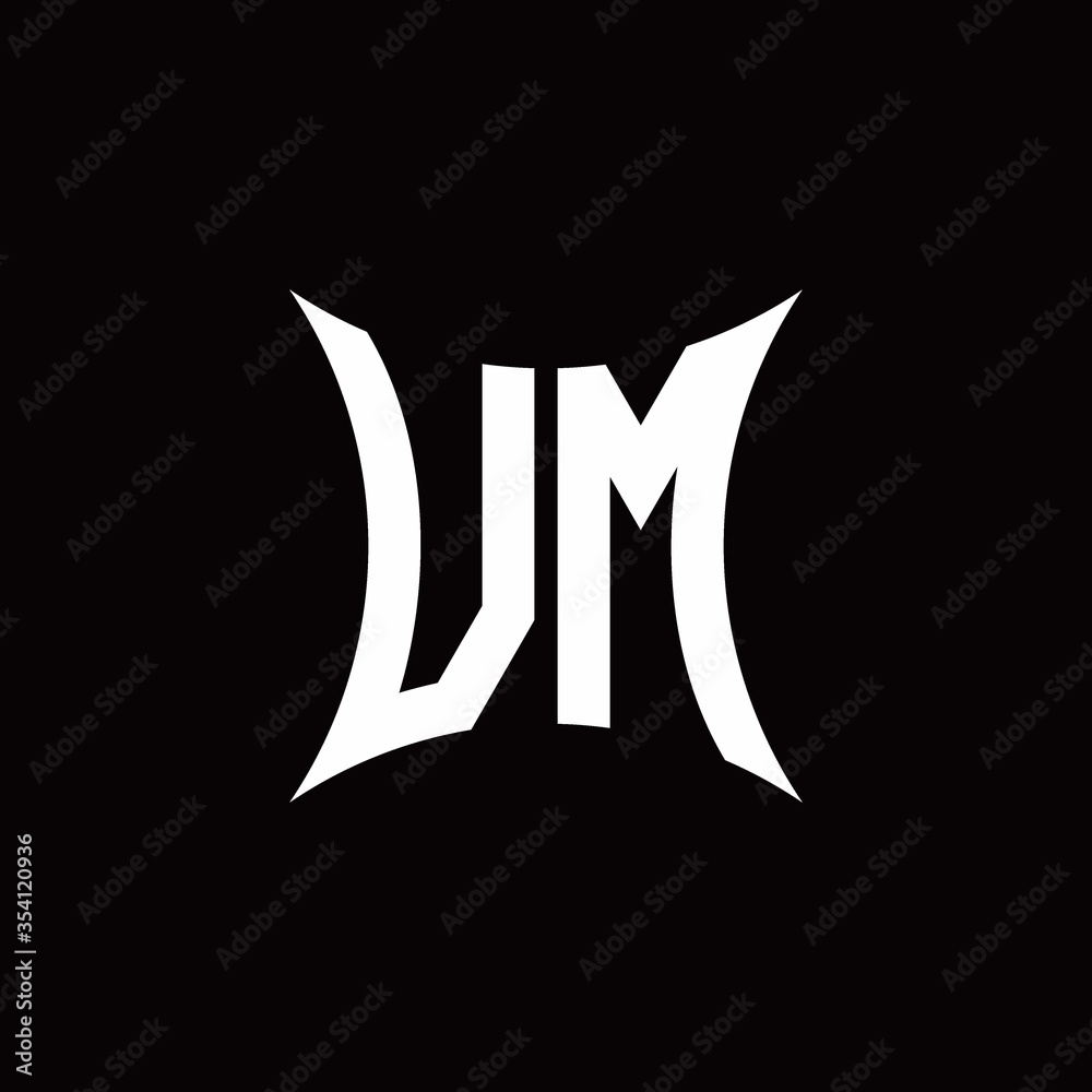 VM monogram logo with sharped shape design template Stock Vector ...