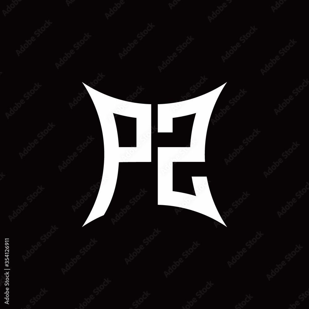 PZ monogram logo with sharped shape design template Stock Vector ...