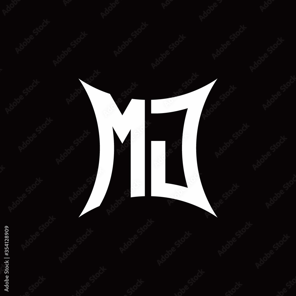 MJ monogram logo with sharped shape design template Stock Vector ...