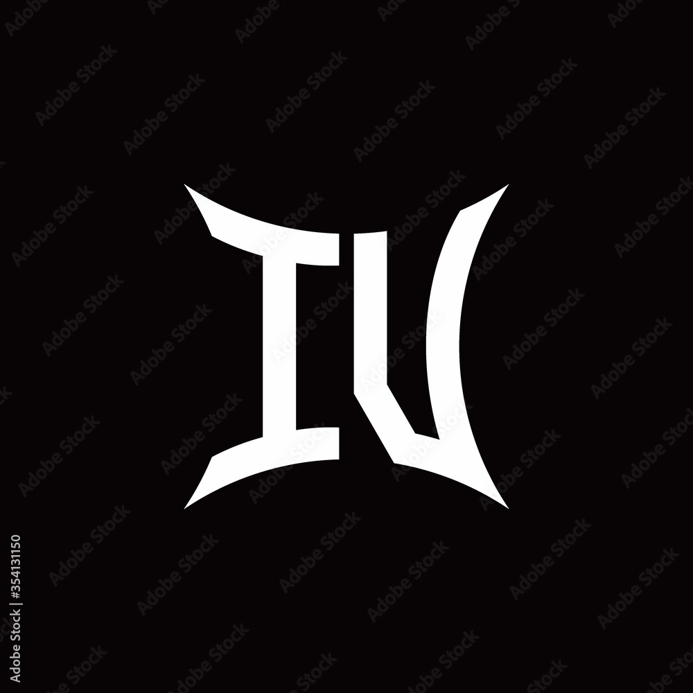 IV monogram logo with sharped shape design template Stock Vector ...