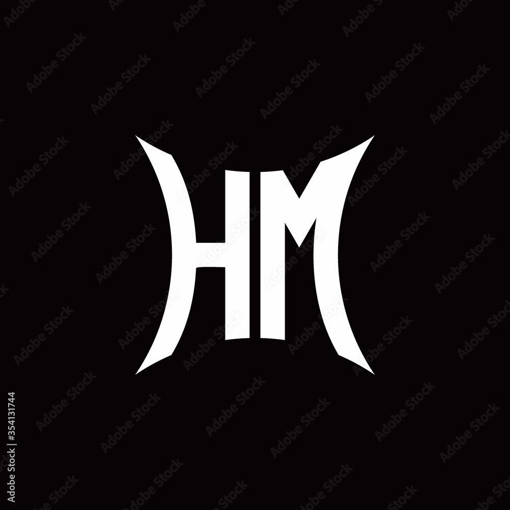 HM monogram logo with sharped shape design template Stock Vector ...