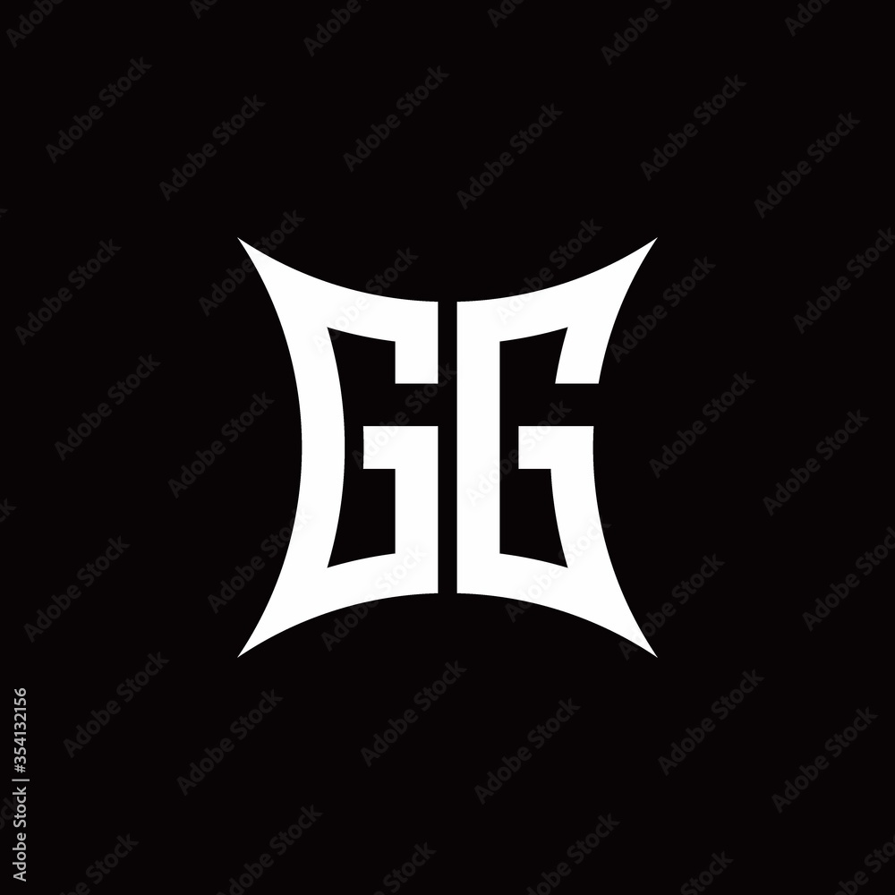 GG monogram logo with sharped shape design template Stock Vector ...