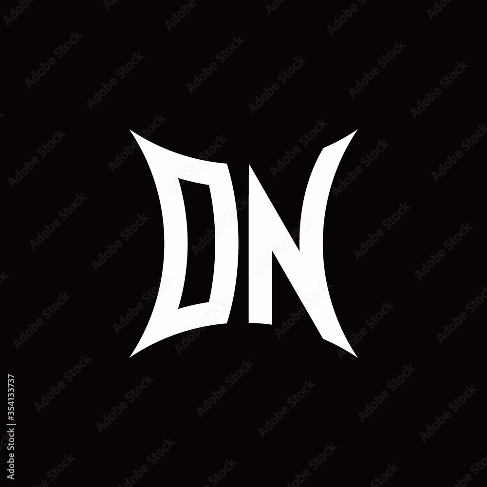 DN monogram logo with sharped shape design template Stock Vector ...