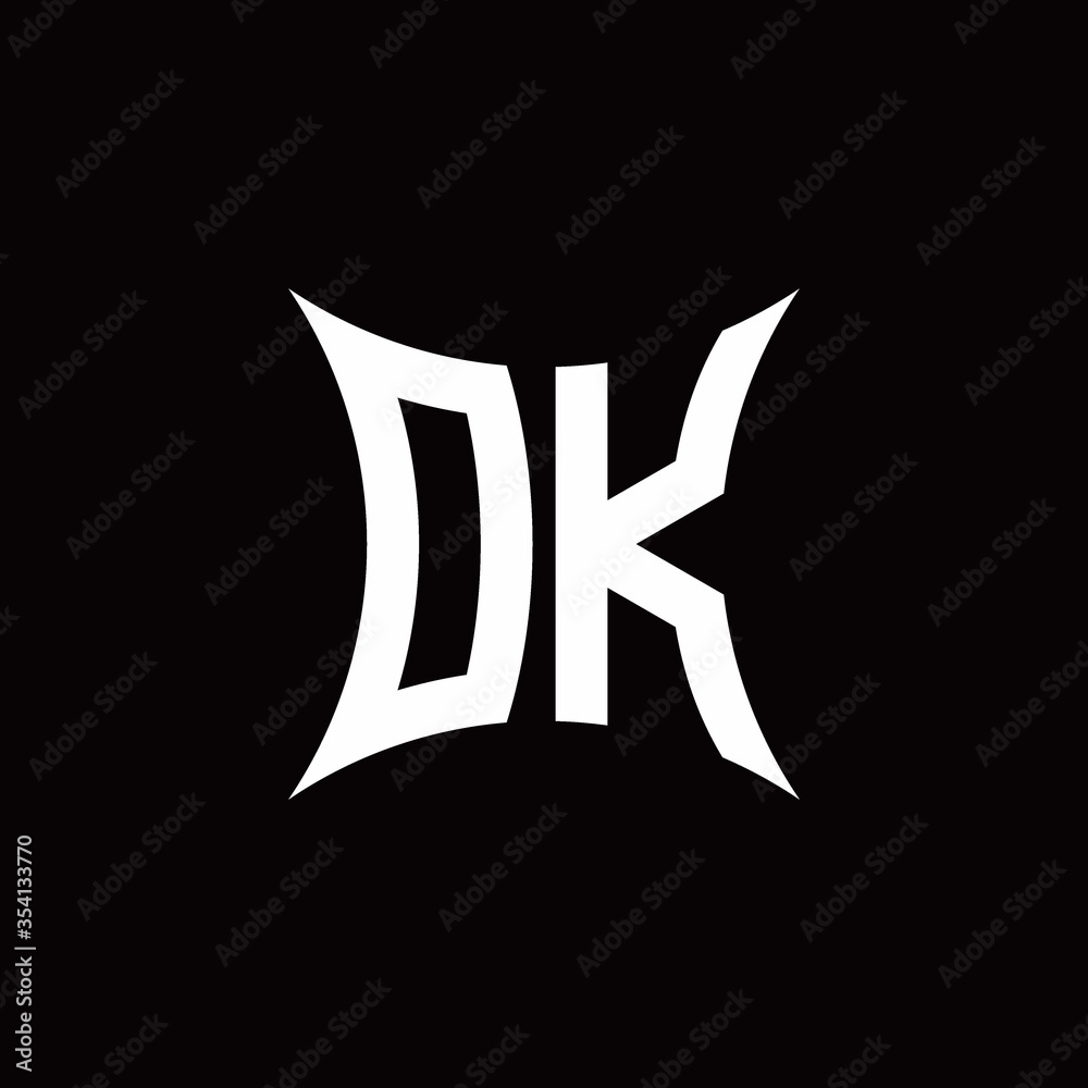 DK monogram logo with sharped shape design template Stock Vector ...