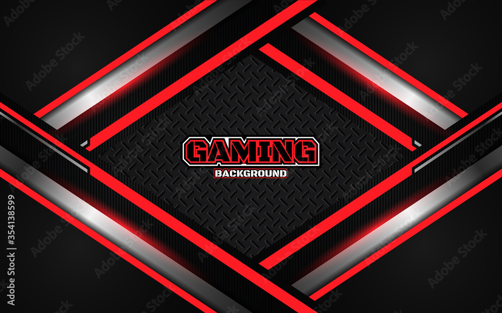 Abstract futuristic black and red gaming background with modern esport ...