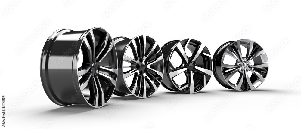 four car disc on a white background. 3D rendering illustration. Stock ...