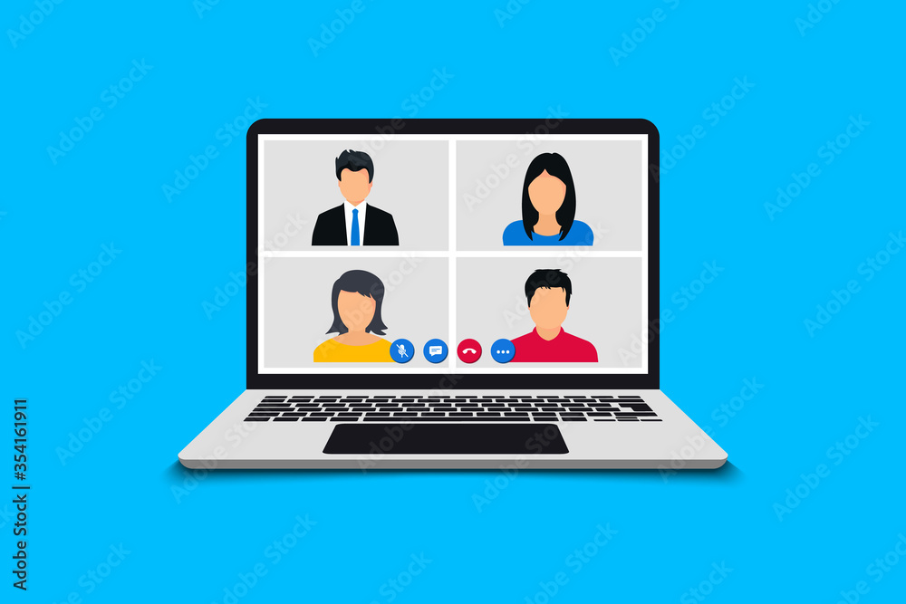 Conference video call. Online meeting in video call. Web Video ...