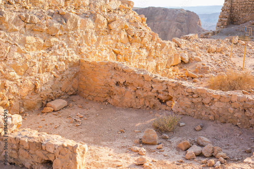 Ruins of Herods castle in fortress Masada, Israel Stock Photo | Adobe Stock