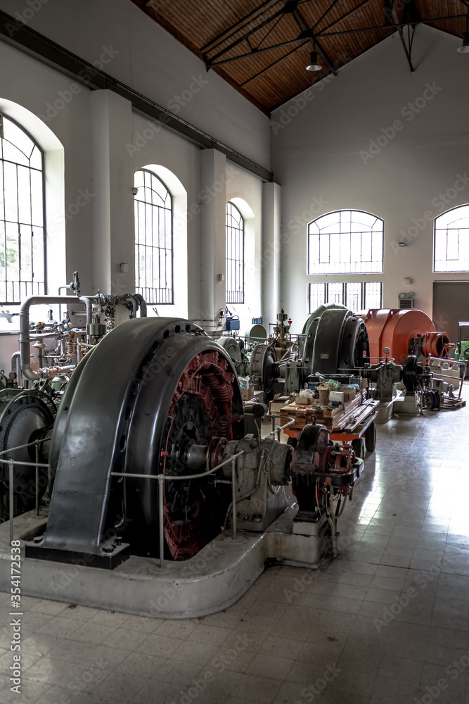 Water Turbines Of A Hydropower Plant Produce Renewable Energy Stock ...