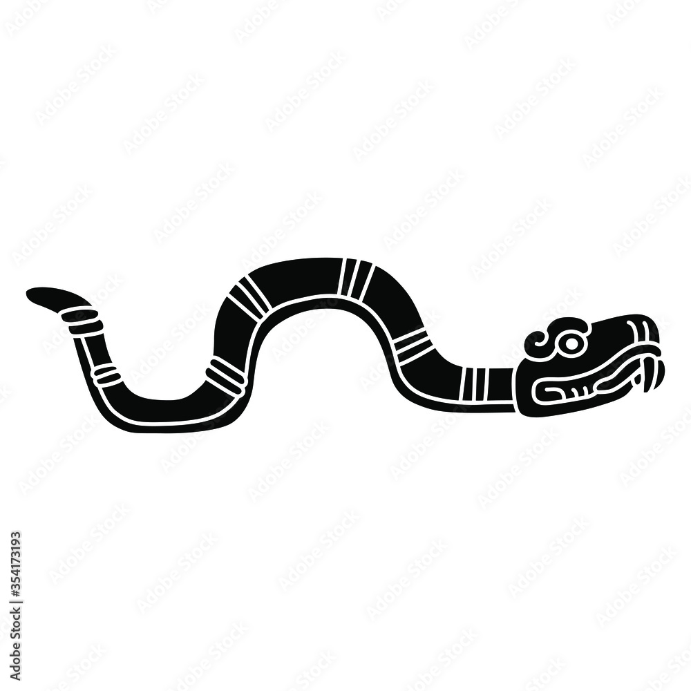 Isolated vector illustration. Stylized fantastic snake. Native American ...