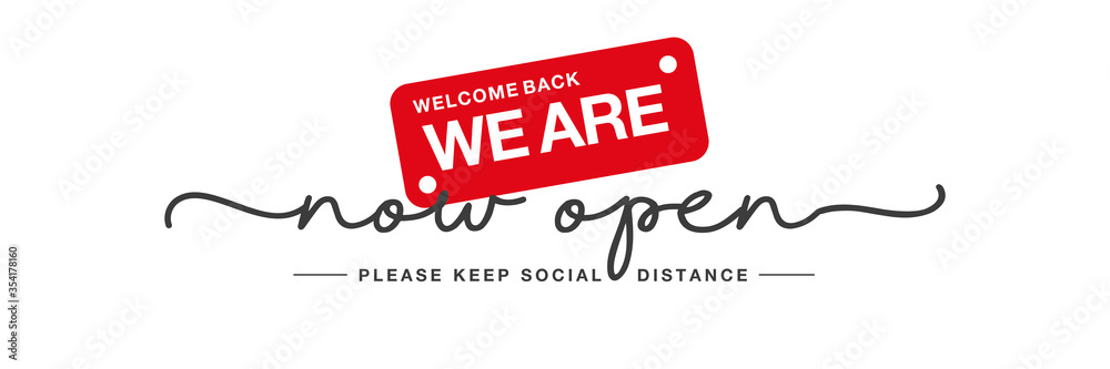 Now open welcome back handwritten typography text welcome back keep ...