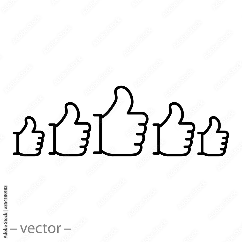 like rating icon, feedback customer, client satisfaction, thin line web ...