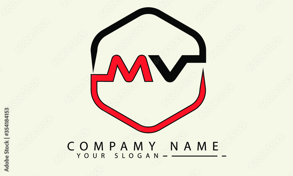 Initial logo, Letter based MV, Initial based MV vector design Stock ...