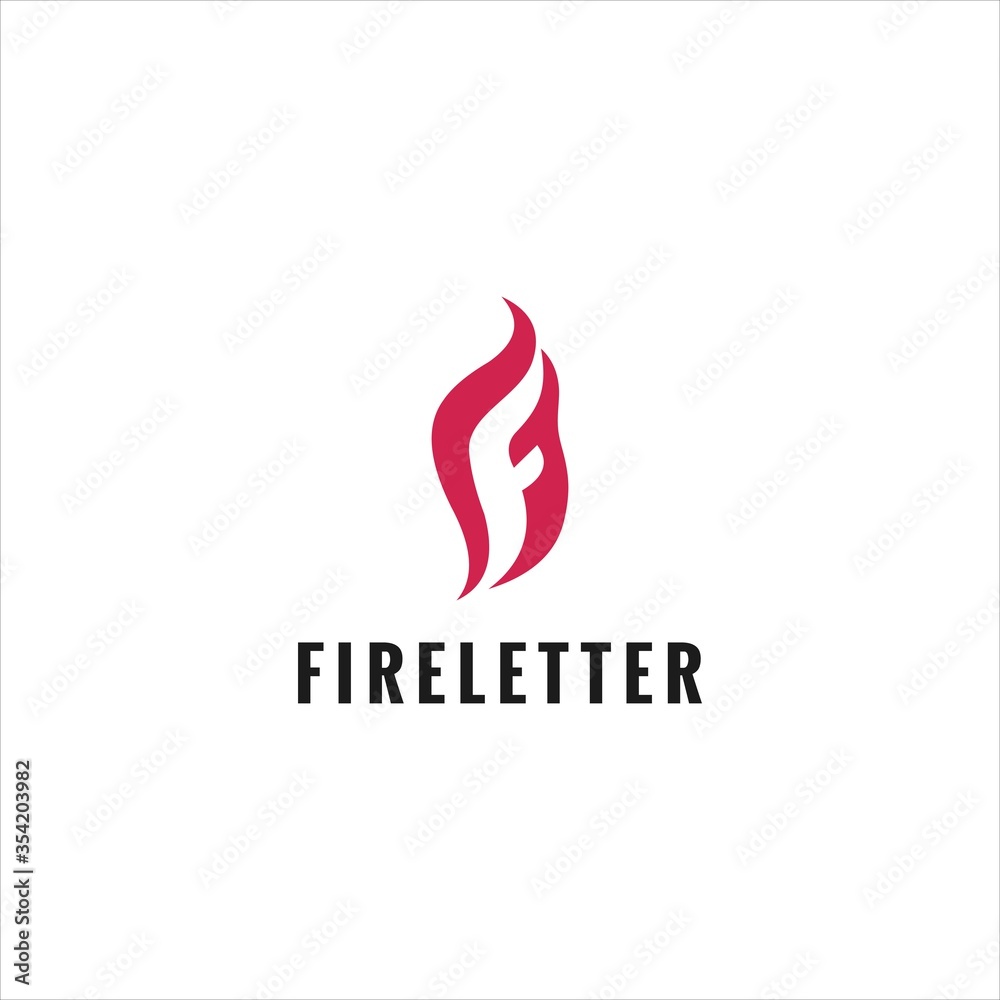 F fire letter, abstract logo, fire flame logo template Stock Vector ...