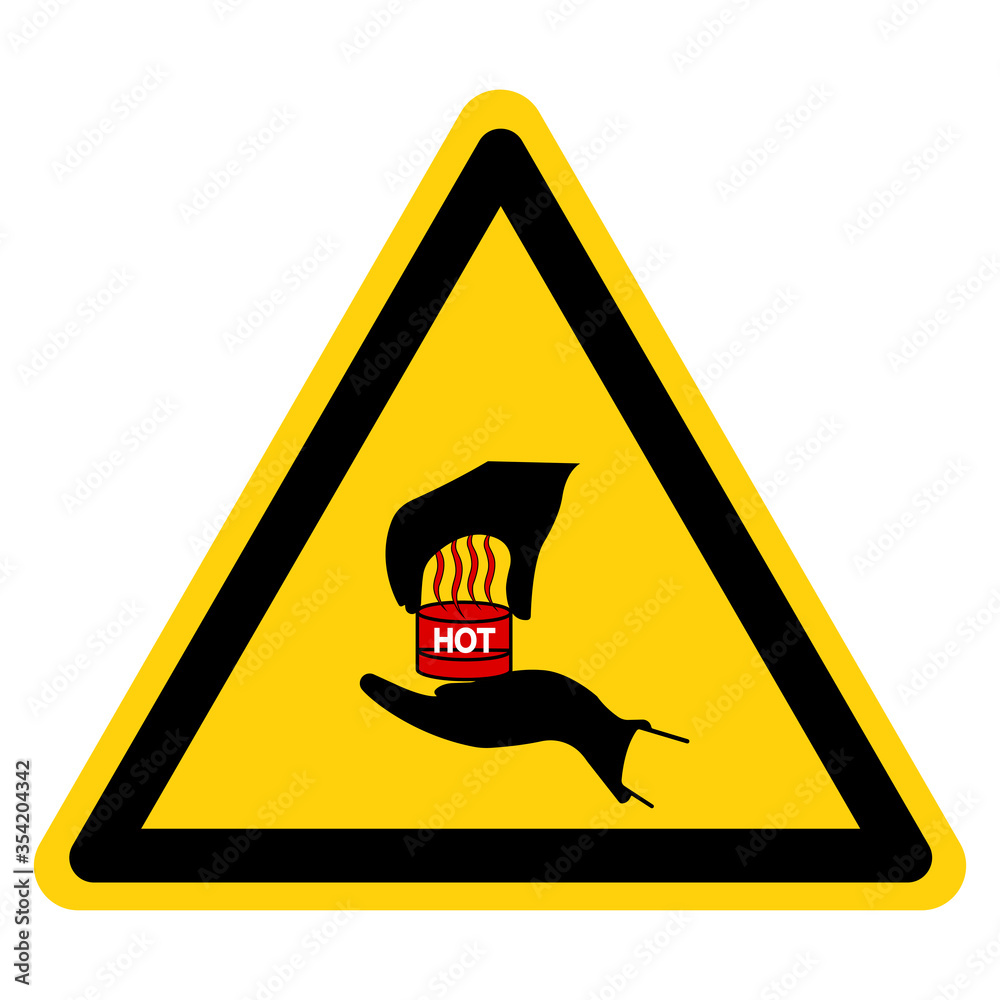 Warning Hot Use Heat Resistant Gloves Symbol Sign, Vector Illustration ...