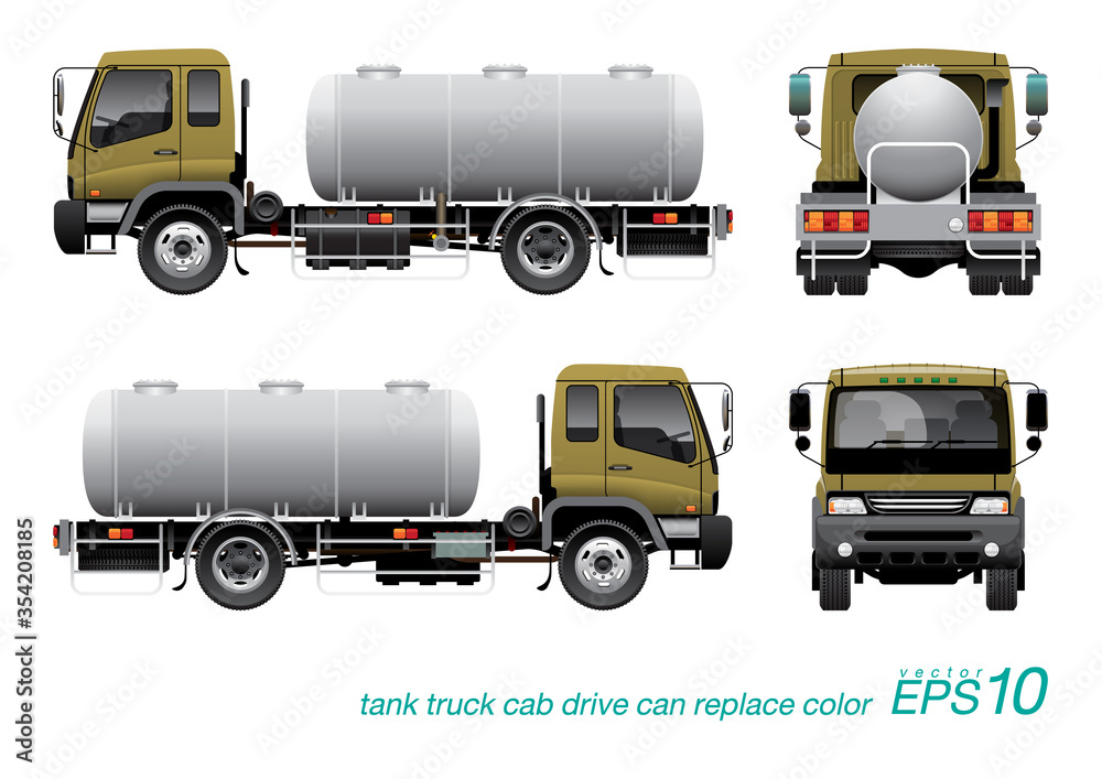 VECTOR EPS10 - tank truck, isolate on white background, can edit color ...