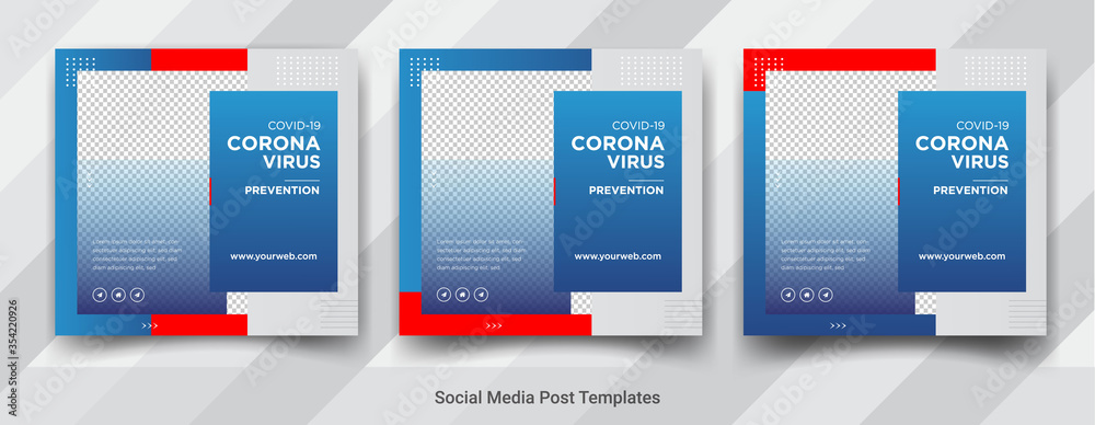 Coronavirus campaign poster for social media post template design ...