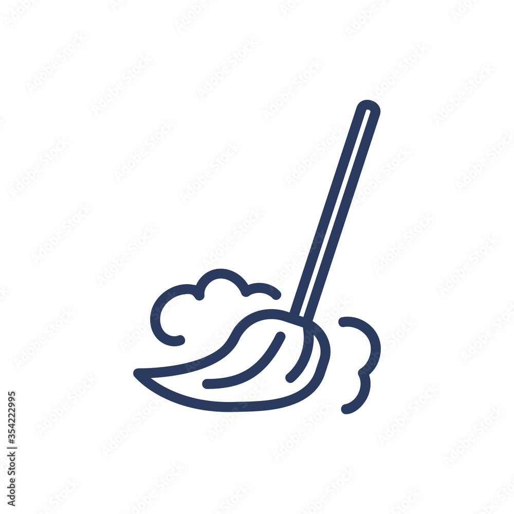 Mop thin line icon. Broom, dust, sweeping floor isolated outline sign ...