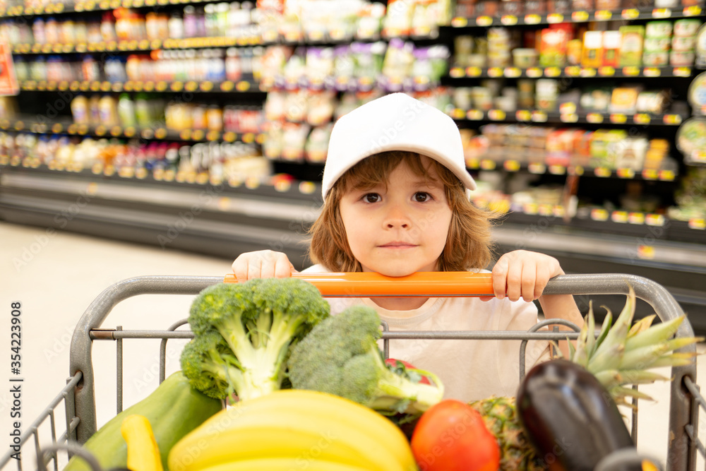 Healthy lifestyle for young family with kids. Cute toddler boy in a ...