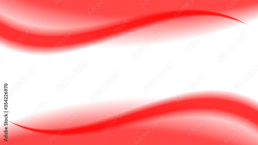 red soft wave shape graphic on white background, abstract red graphic ...