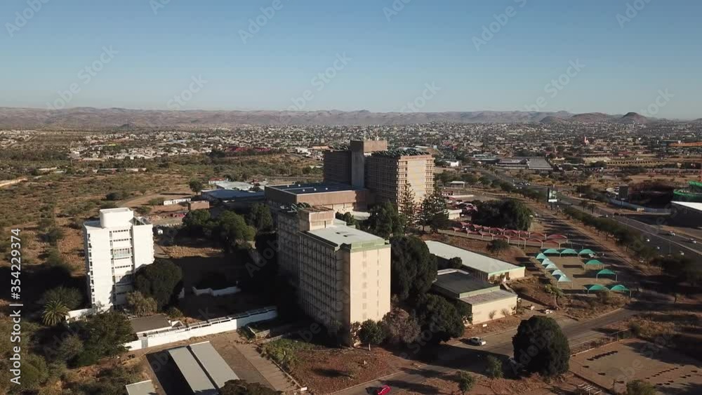 4K aerial drone summer sunny day video of Windhoek Katutura suburb ...