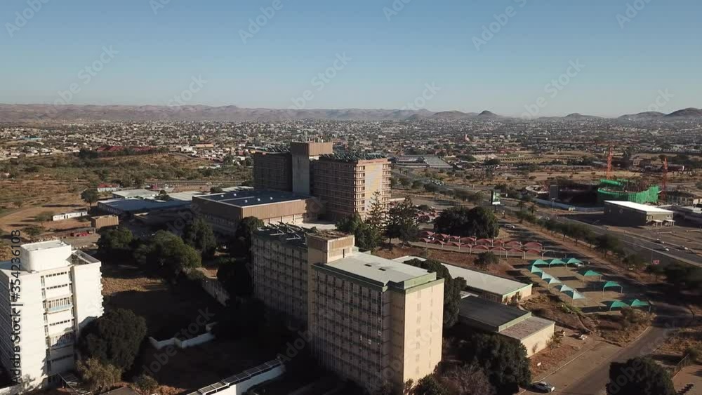 4K aerial drone summer sunny day video of Windhoek Katutura suburb ...